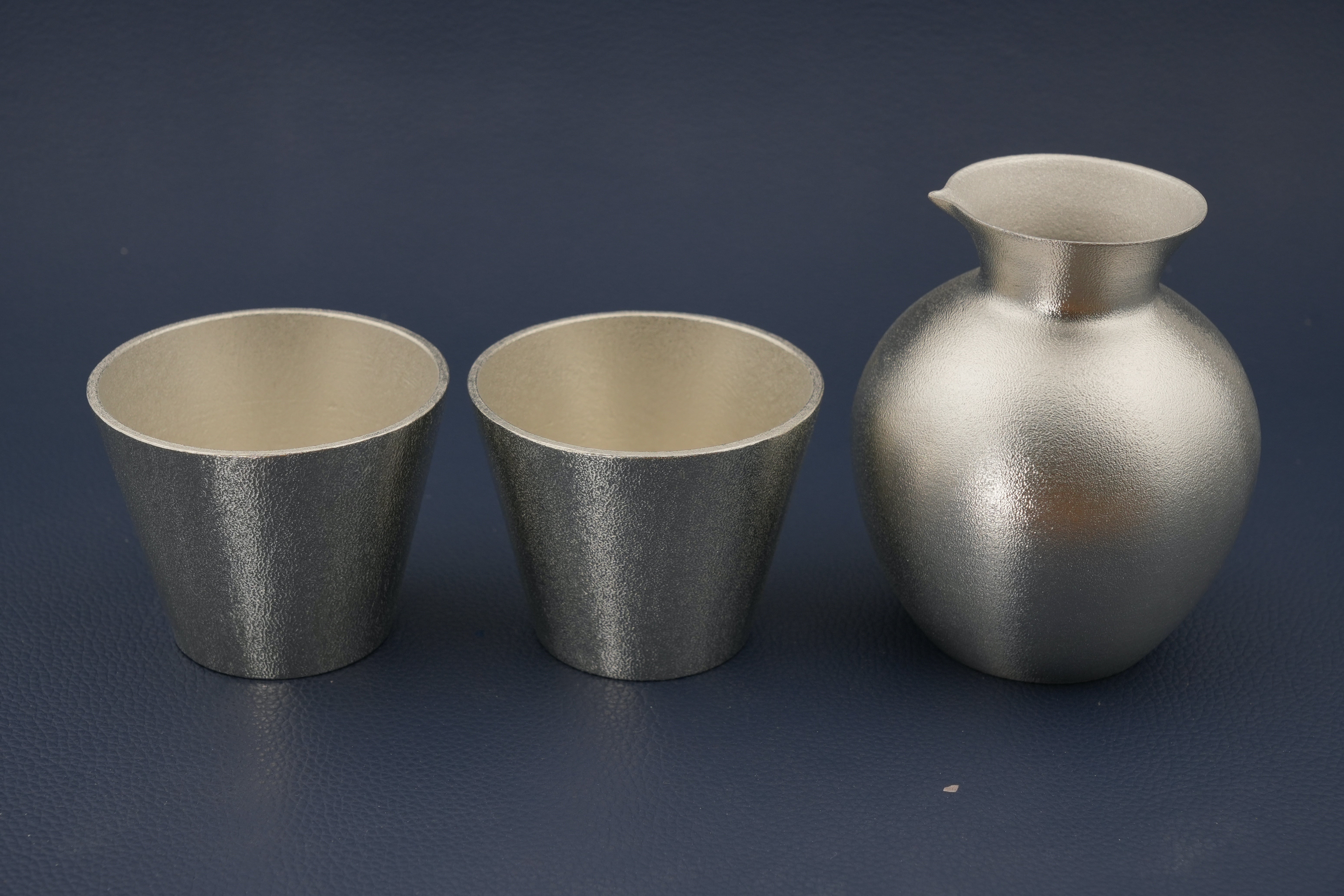 Tin Sake Pitcher Set Tokkuri & Choko 3pcs (Nousaku) | JIU Studio